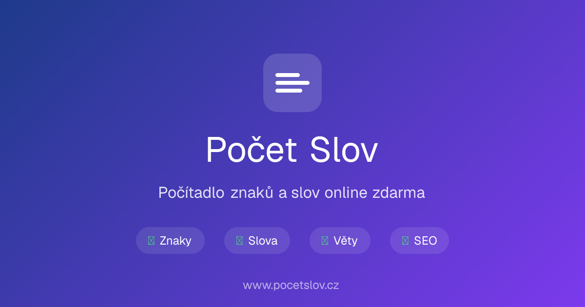Počítadlo Slov, Normostran a Znaků Online Zdarma | PočetSlov.cz
